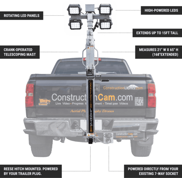 Mini Light Tower | Work Lights | Construction Cam